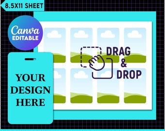 Customizable ID Badge Template, Canva Editable Badge, Printable College ...