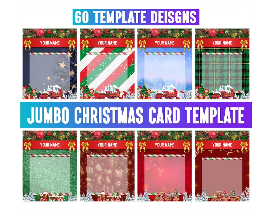 Jumbo Christmas Card Editable Template, Santa Treat Cards, Editable ...