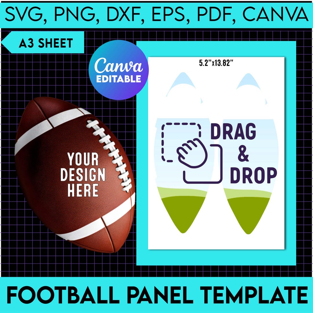 Football Panel Template, Football Leather, Canva Editable, Photo Ball ...