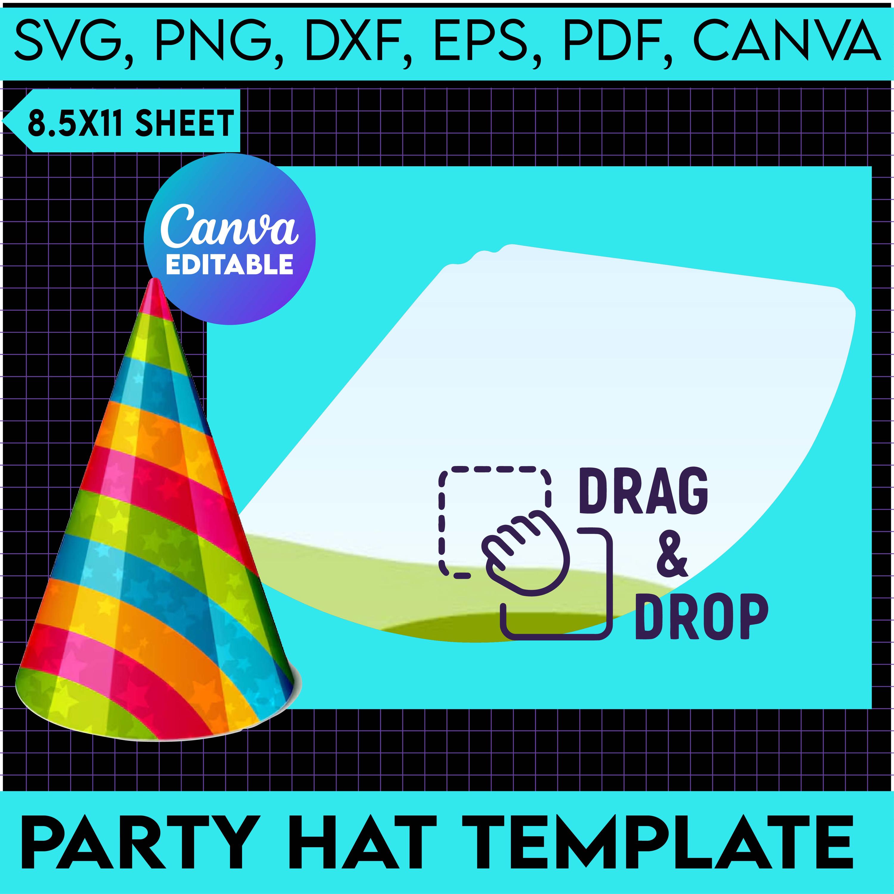 Party Hat Template, Party Hat Svg, Birthday Hat Template, Blank Hat ...
