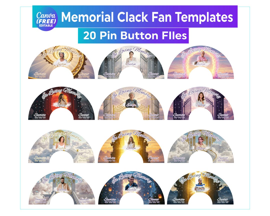 Memorial Clack Fan Templates, Forever, Easily Editable Drag & Drop ...