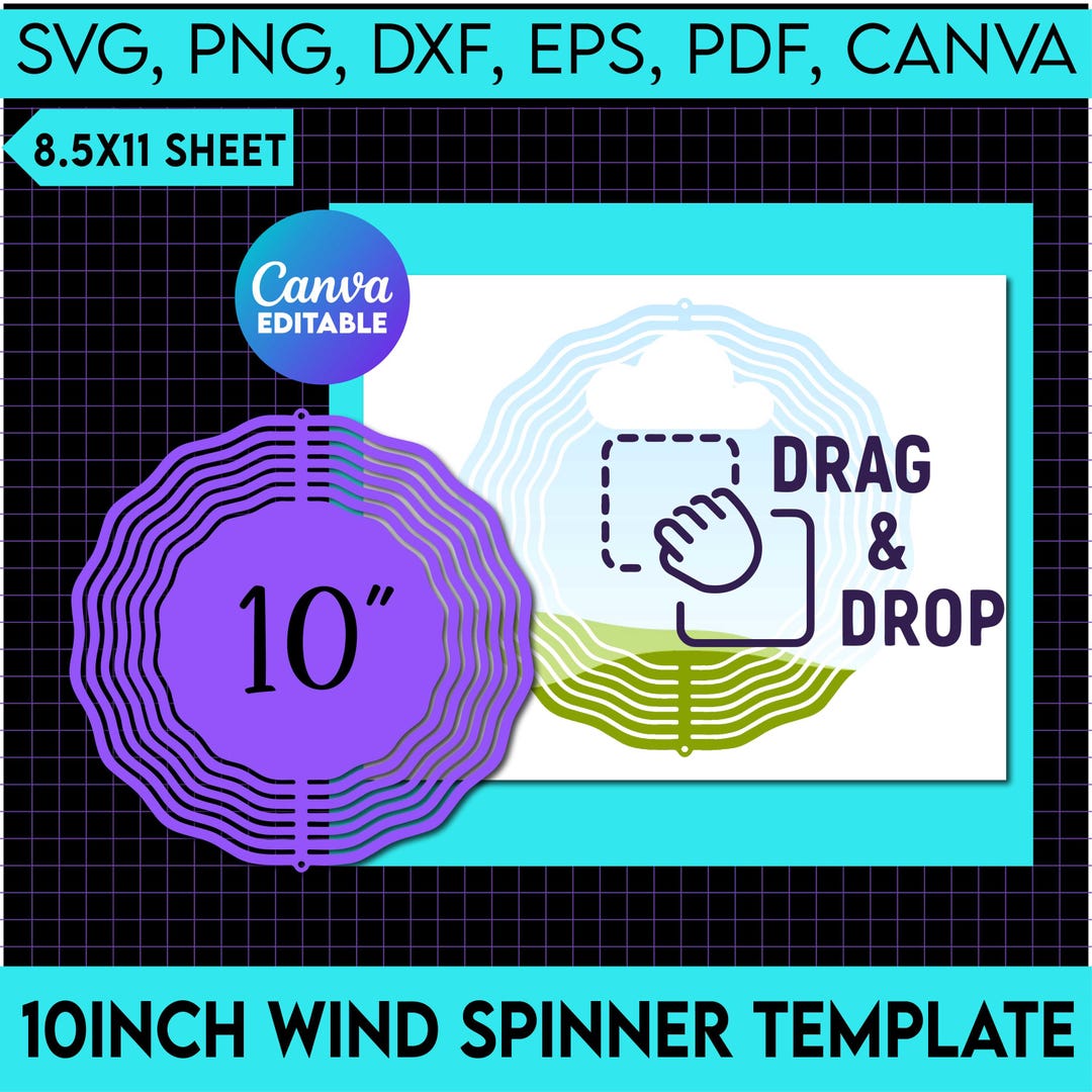 Wind Spinner Template, Wind Spinner for Sublimation, Wind Spinner Svg ...