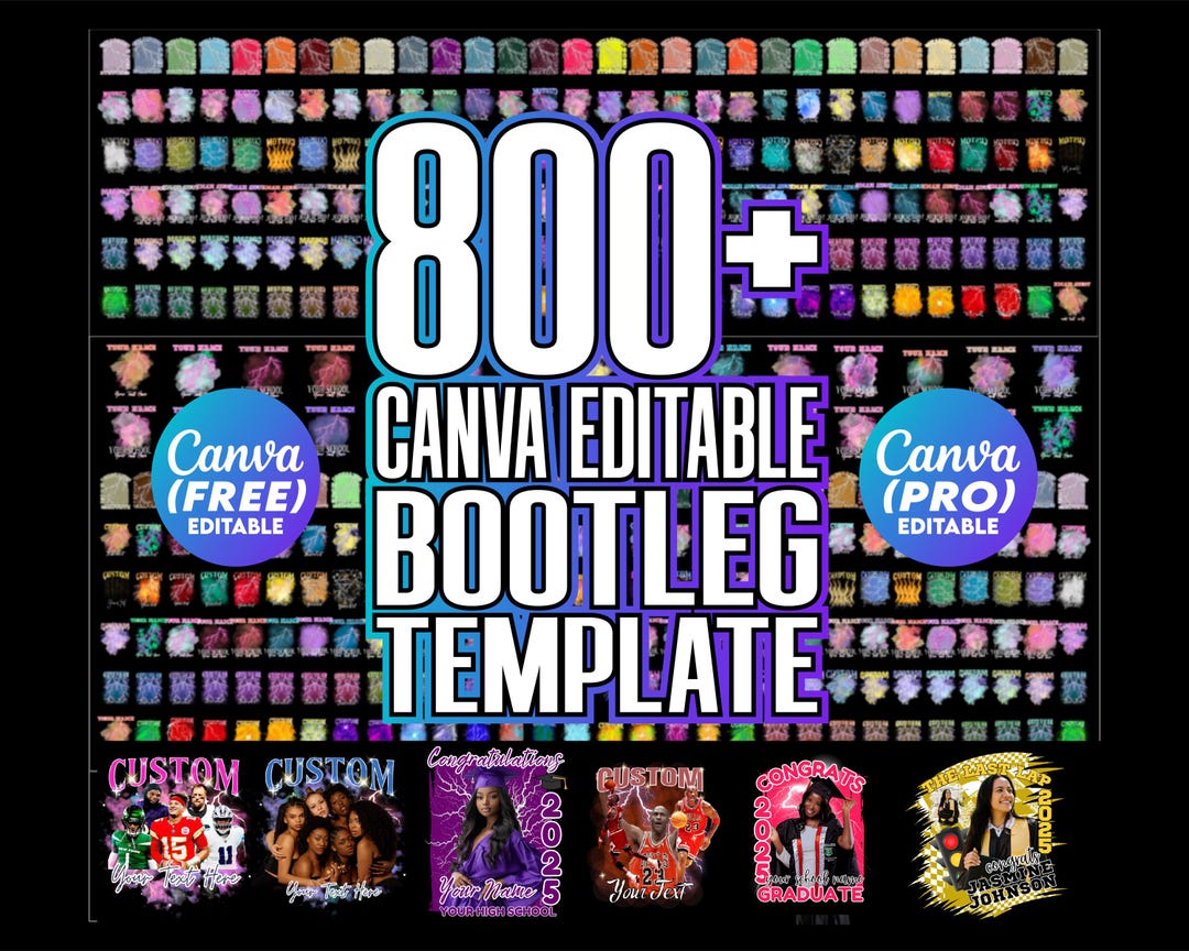 800+ Editable Canva Bootleg Rap Tee Bundle, Custom Bootleg Template ...