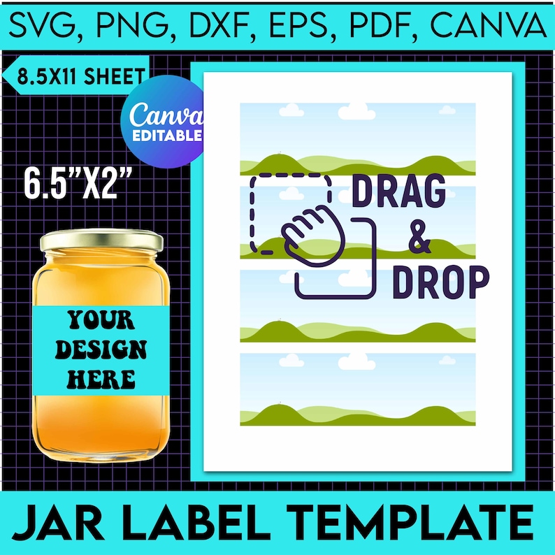 Canva Editable Label Template, Jar Label Template, Jar Sticker Template ...