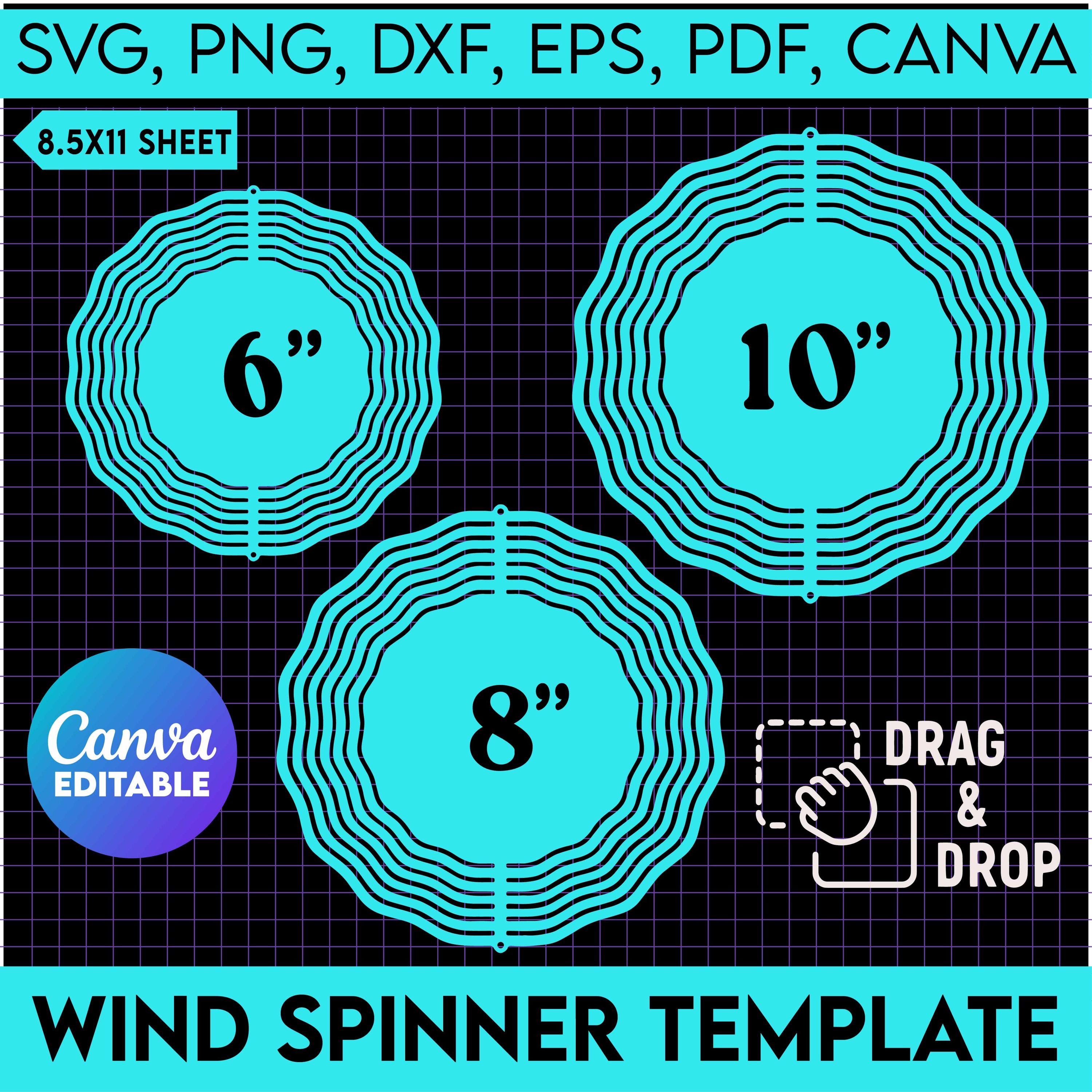 Wind Spinner Template BUNDLE, Wind Spinner for Sublimation, Wind ...
