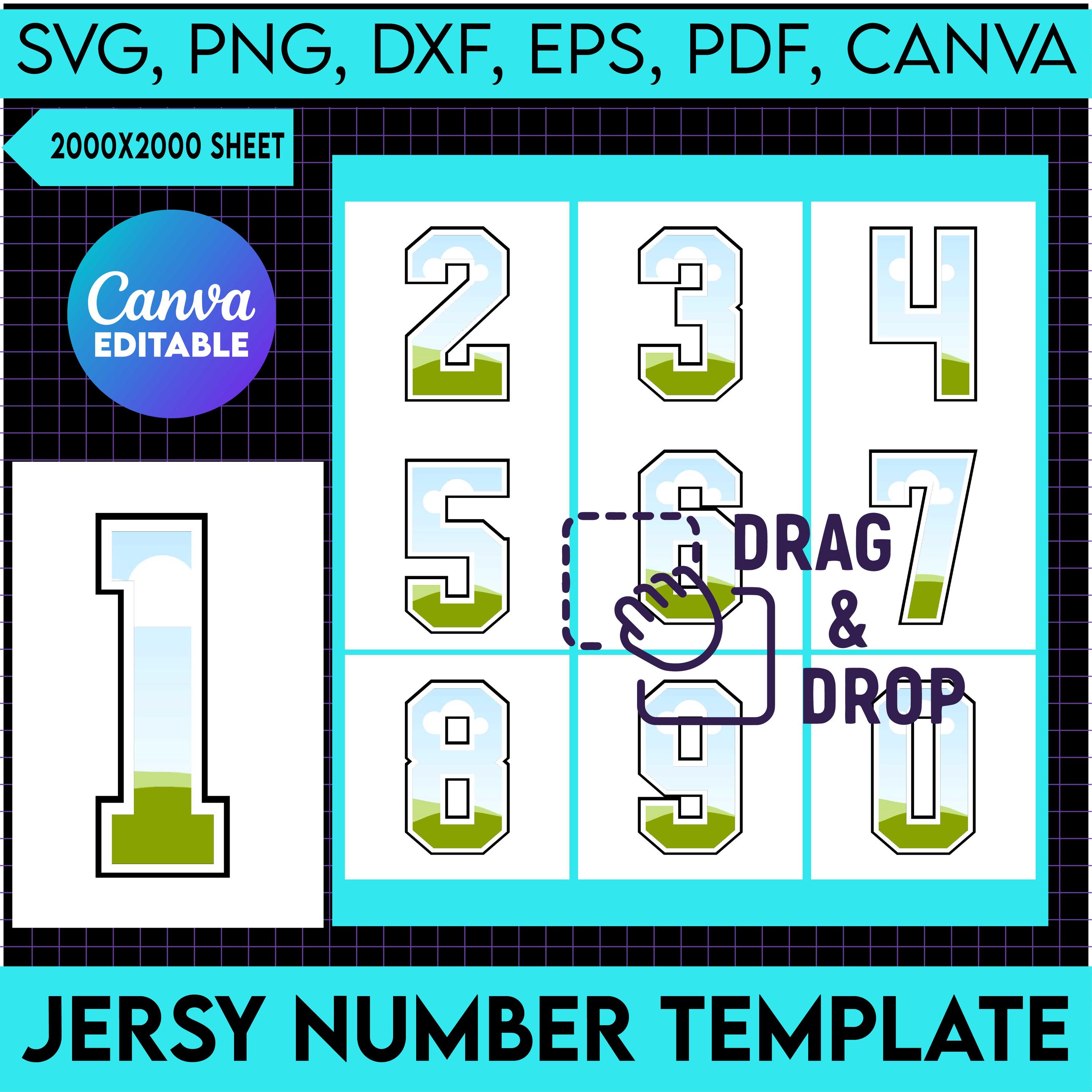 Jersey Numbers Template, 0-9 Number Svg, Jersey Number Templates Svg ...