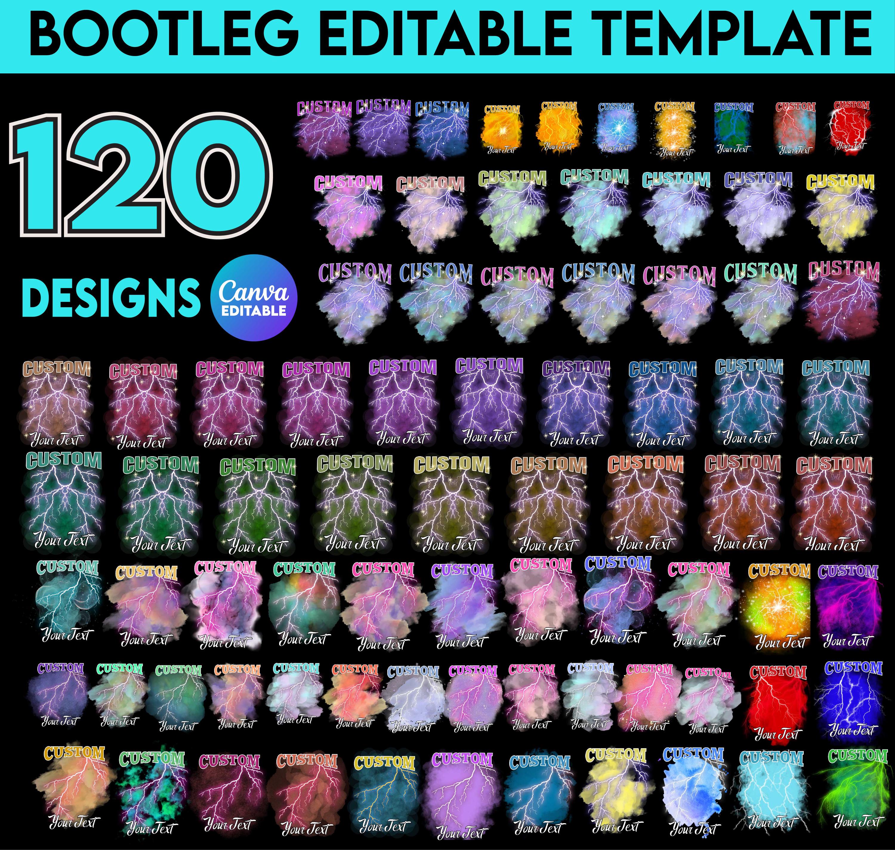 120 Editable Custom Bootleg Rap Tee Canva Template, Custom Bootleg ...