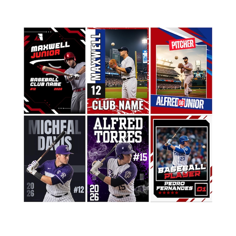 20 Custom Trading Card Template Designs, Editable Baseball Trading Card ...