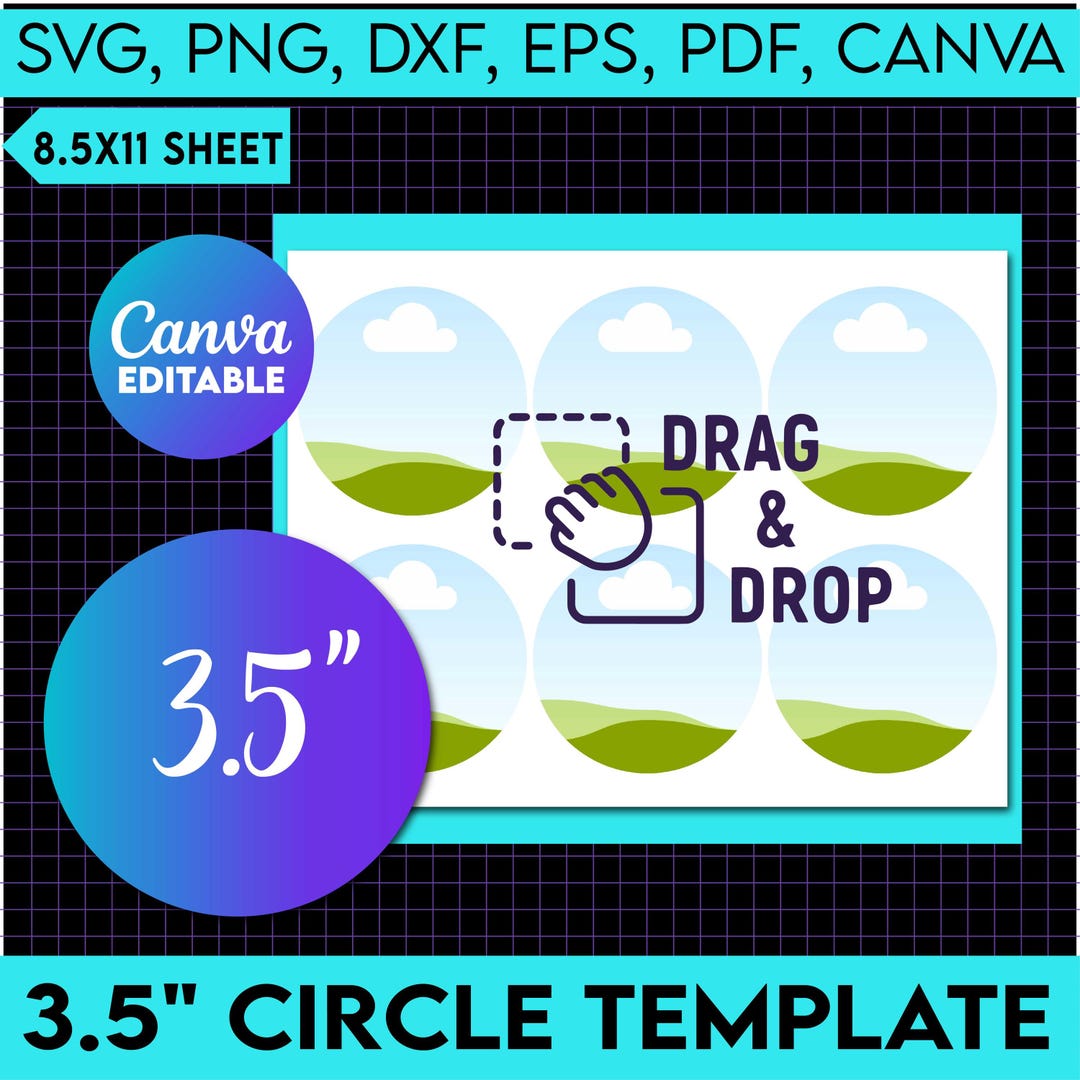 3.5 Inch Circle Template, Circle SVG, Circle Label Template, Sticker ...