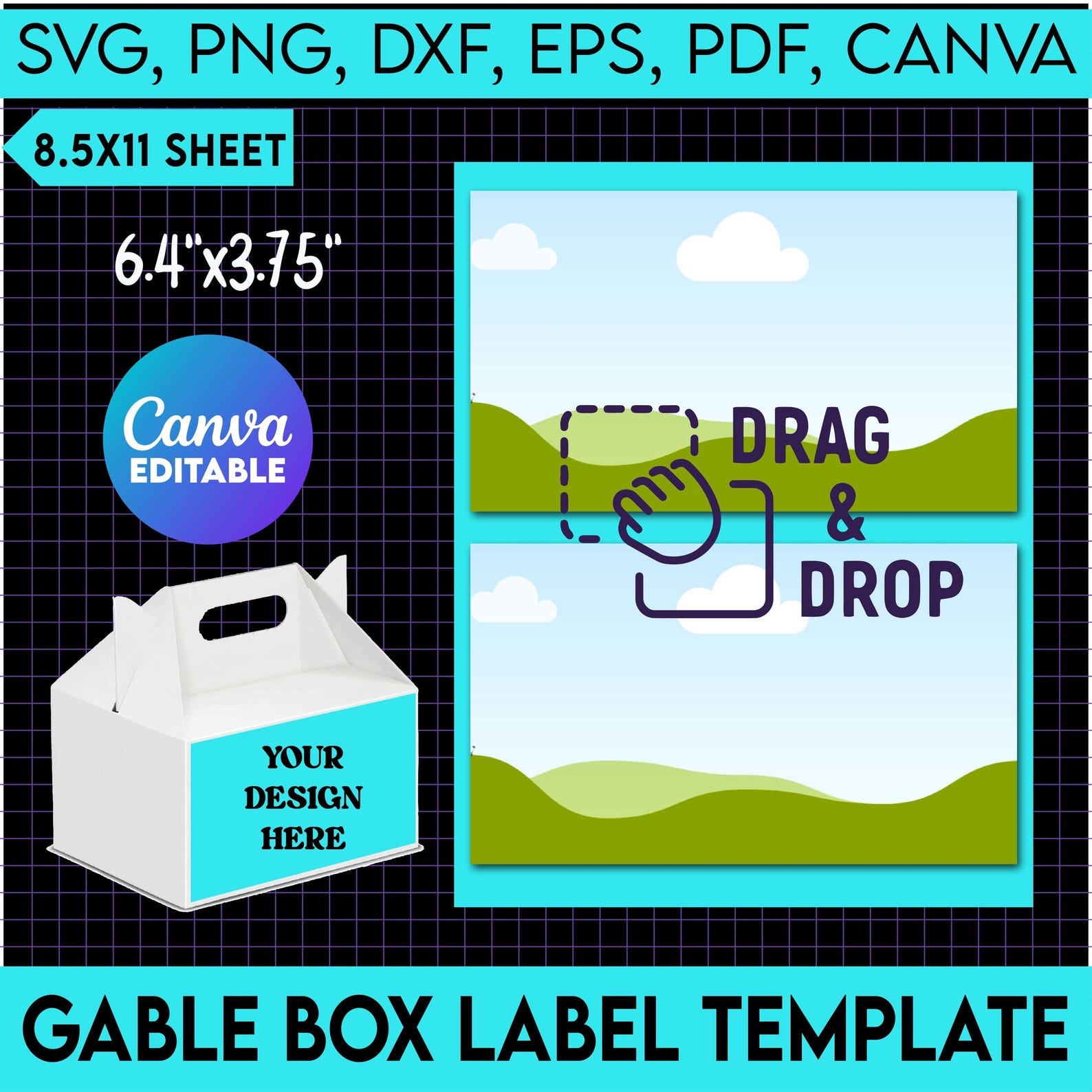 Gable Box Label Template, Printable Gable Box, Party Favors Template ...