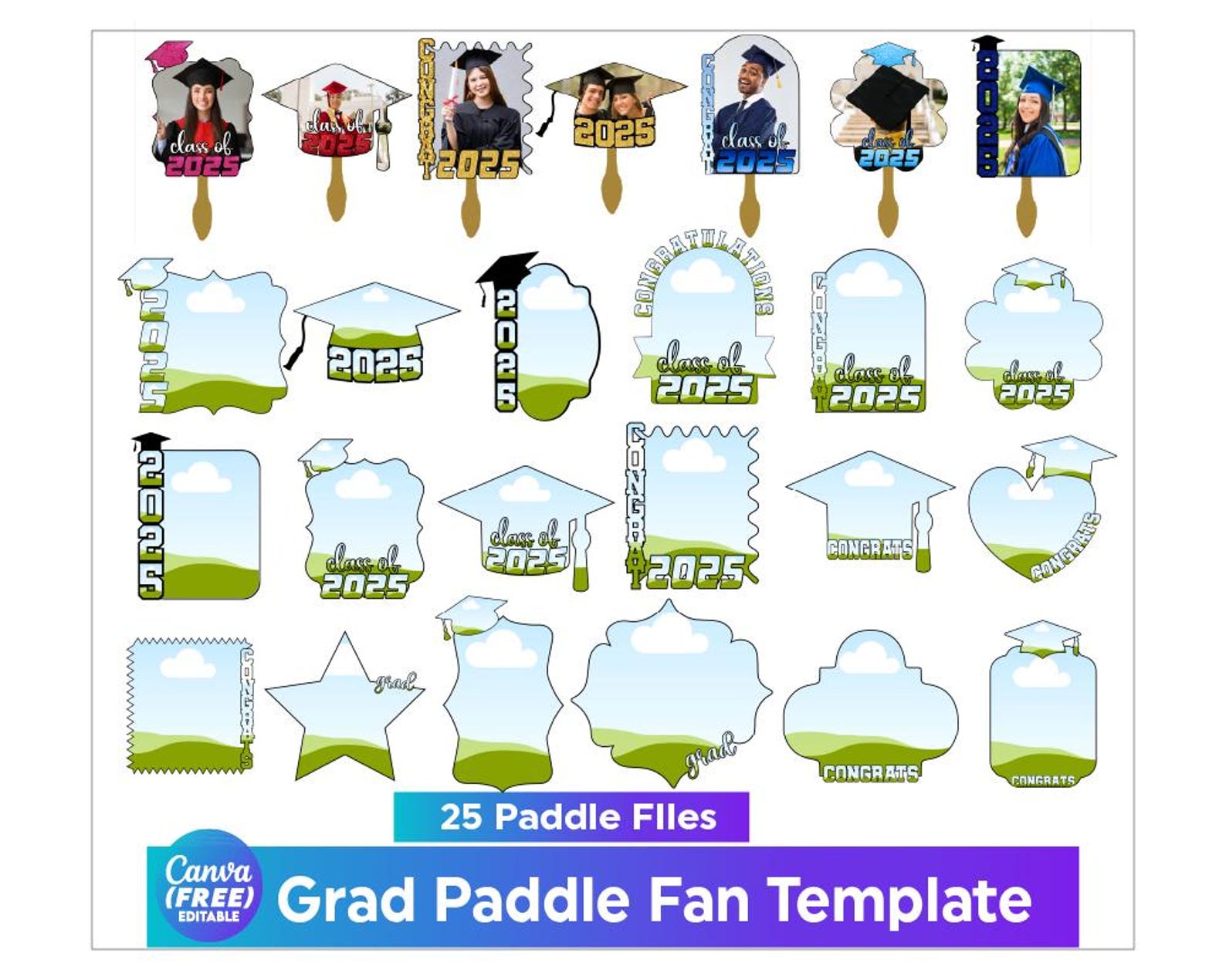 25 Designs 2025 Graduation Fan Template, Grad 2024, Graduation Fan ...