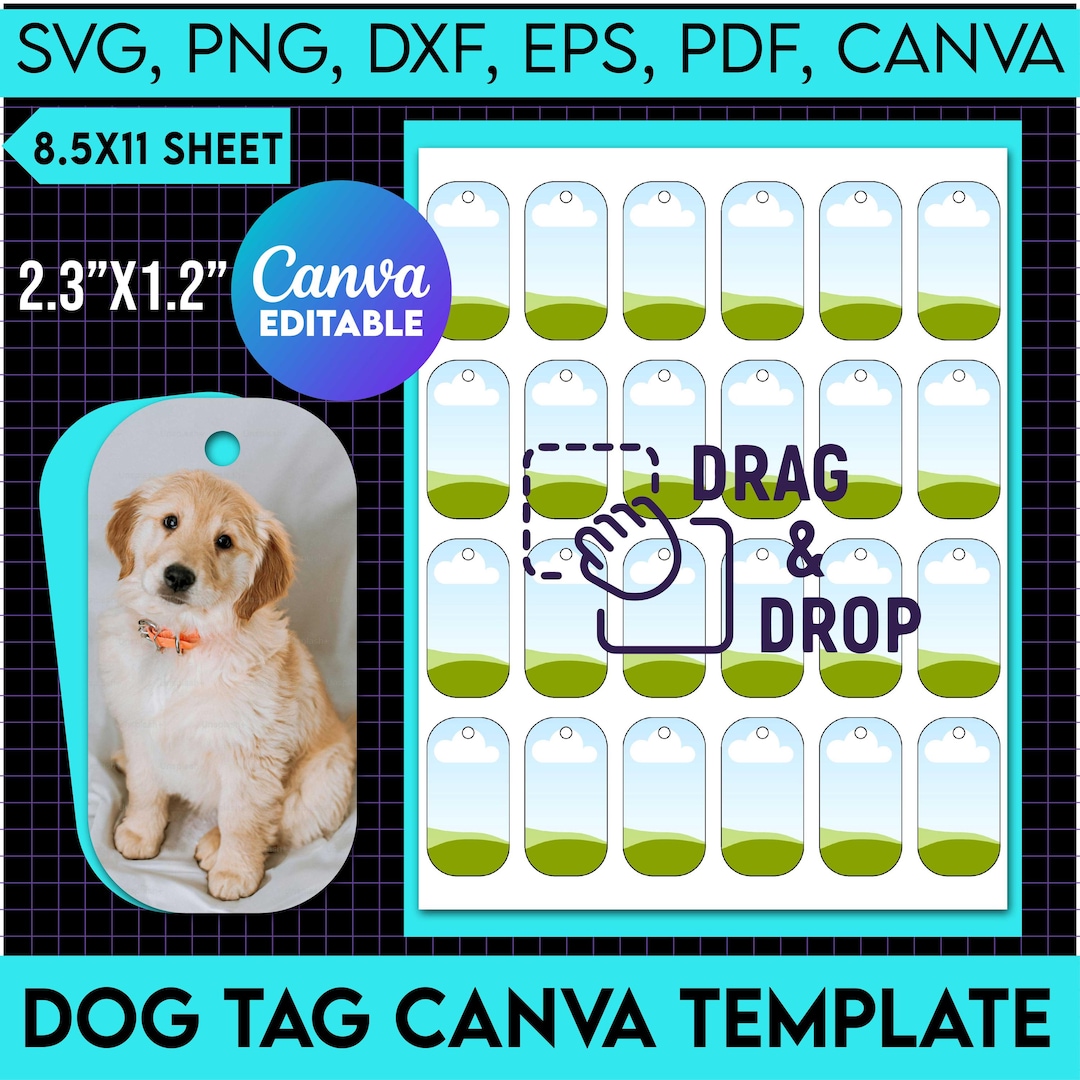 Dog Tag Template, Bone Tag Template, Dog Tag Svg, Pet ID Tag, Dog Tag ...