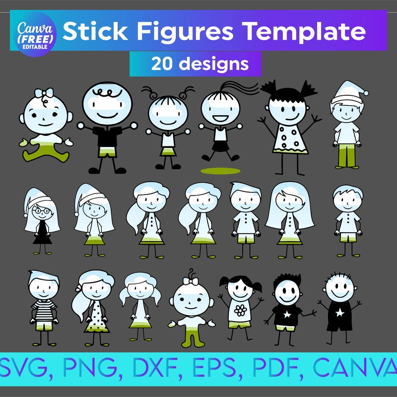 Stick Figure Clipart - Etsy