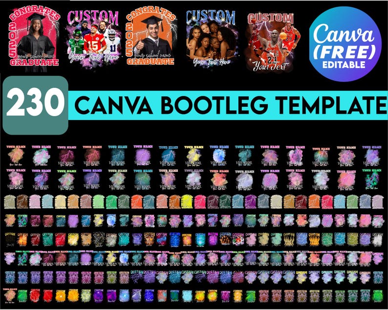 230 Custom Bootleg Rap Tee Canva Bundle, Concert Shirt, Bootleg ...