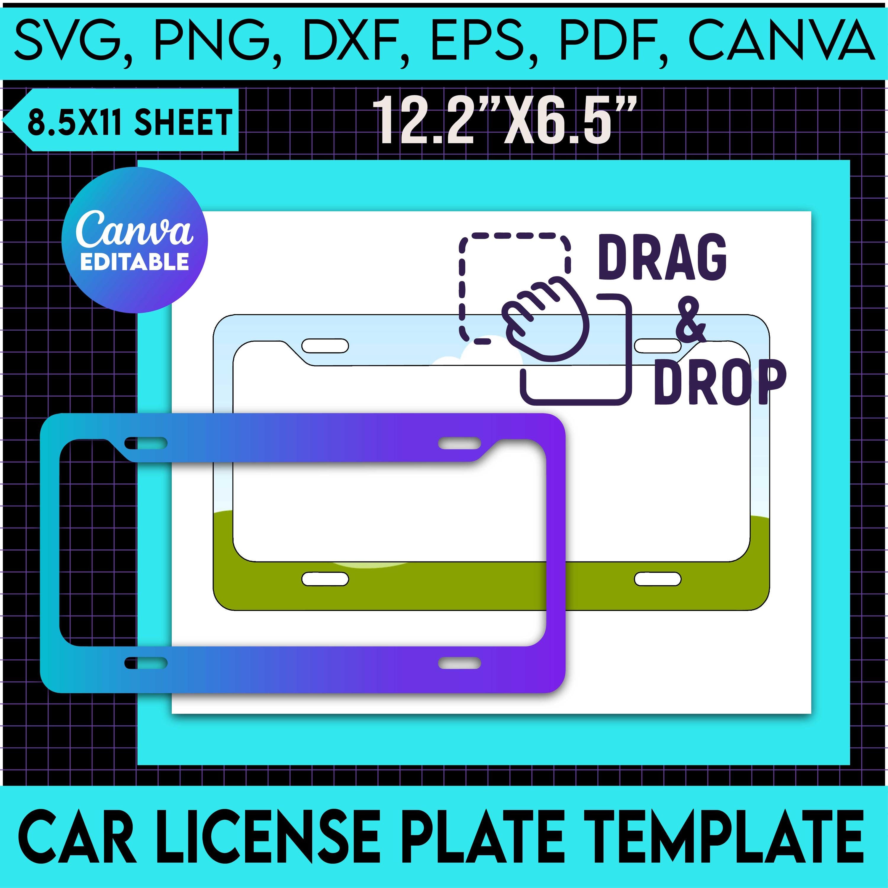 Car License Plate Template, Canva Car License Template, Car License ...