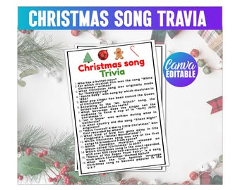 Christmas Song Trivia Game Printable, Christmas Music Trivia Game ...