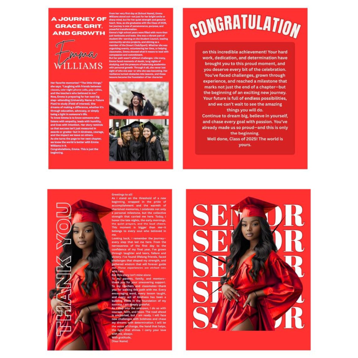 Graduation Magazine Design Template Bundle, Senior Class of 2026 ...