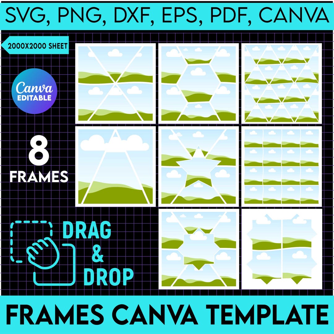 Canva Editable Frames Template, Editable Canva Frame Background, Drag ...