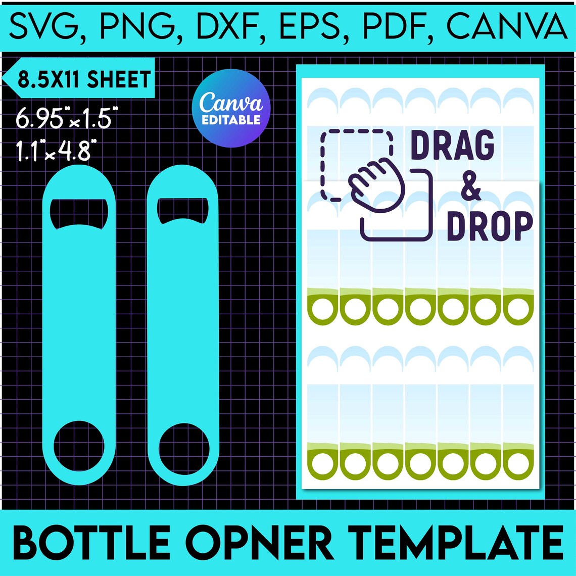 Bottle Opener Template Svg, Canva Bottle Opener Template, Sublimation ...