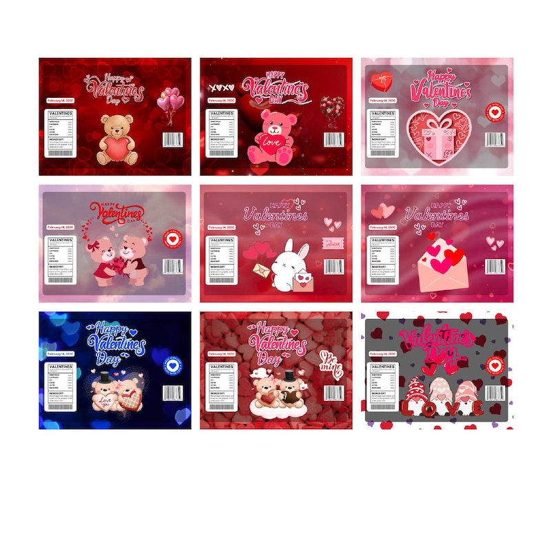 30 Valentine's Day Chip Bag, Chip Bag Label Canva Editable Template ...