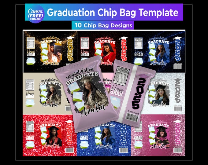 Personalized Graduation Theme Chip Bag *digital File* A Unique Addition ...
