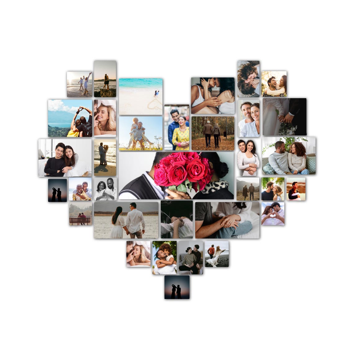 10 plantillas editables de collage de fotos de corazones, regalo para ...
