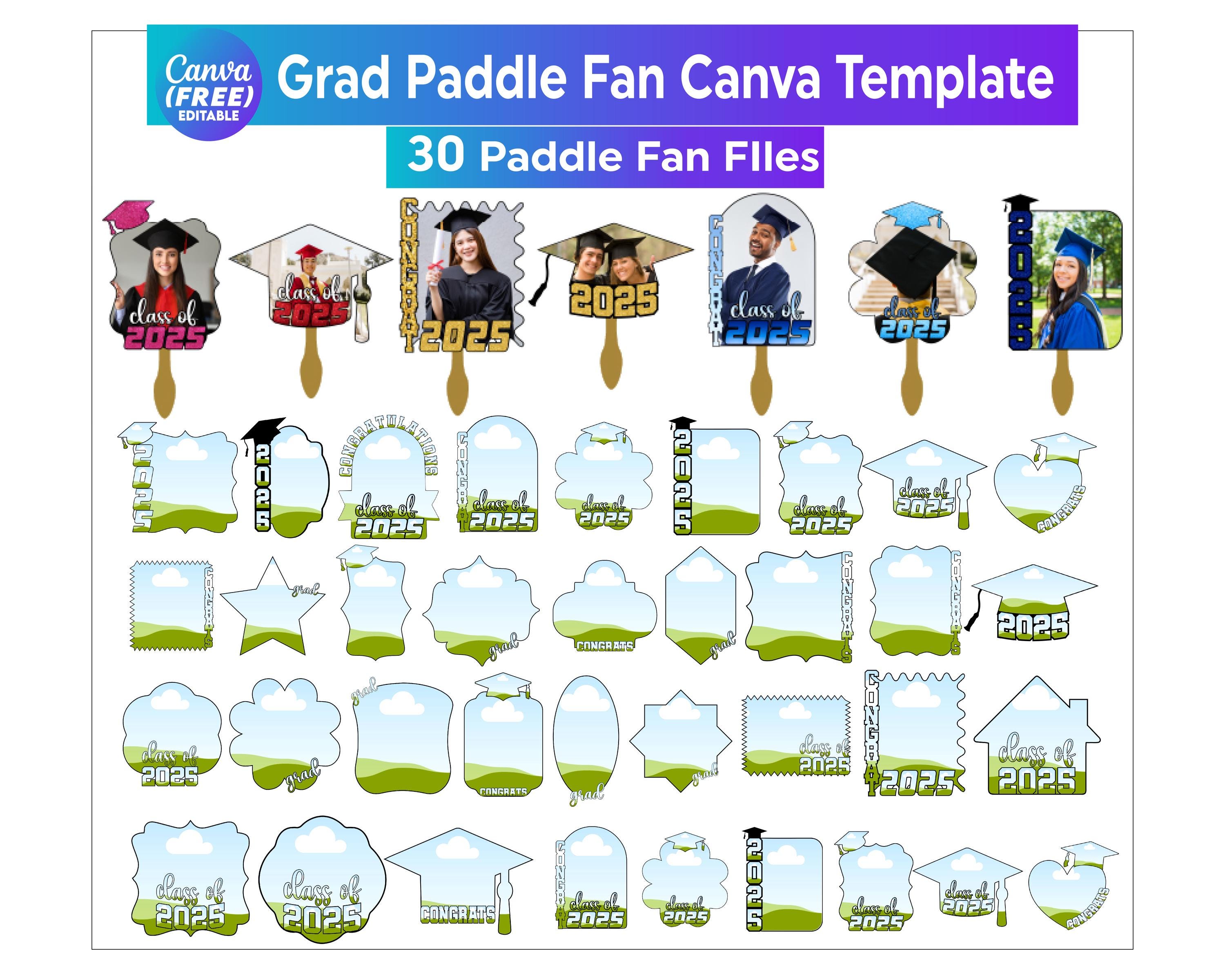 30 Graduation Fan 2025 Template, Custom Grad Fan, Grad Paddle Fan ...