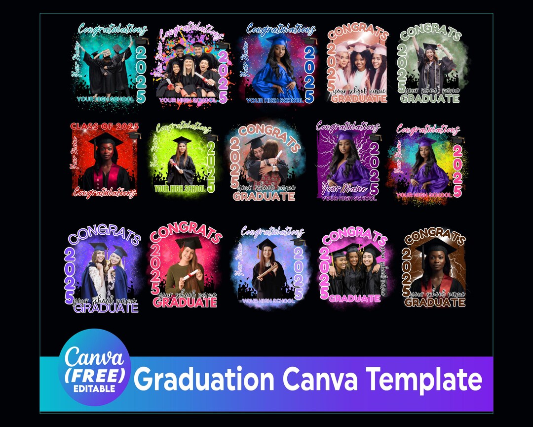 50 Graduation Bootleg Canva Editable Templates, Fill Your Text Design ...