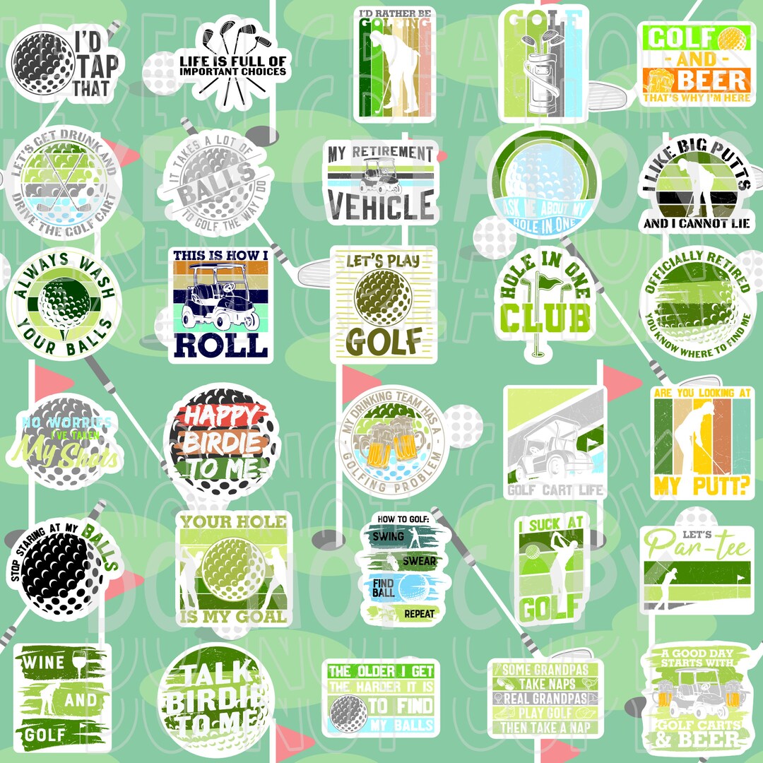 30 / Golfing / Golfer / Hobby / Stickers / Decals / Hard Hat Stickers ...