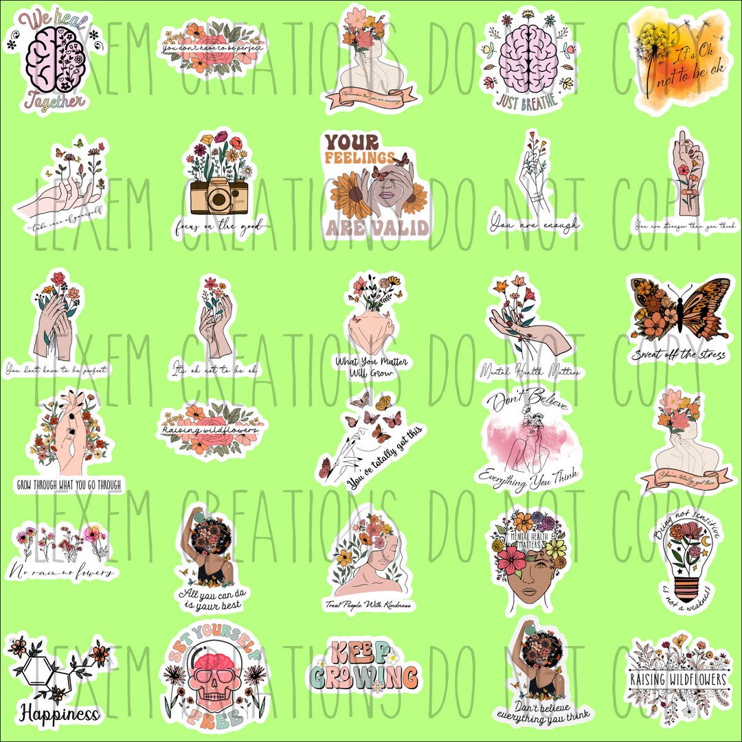 30 Mental Health Stickers / You Matter / Still Here / Custom Stickers ...