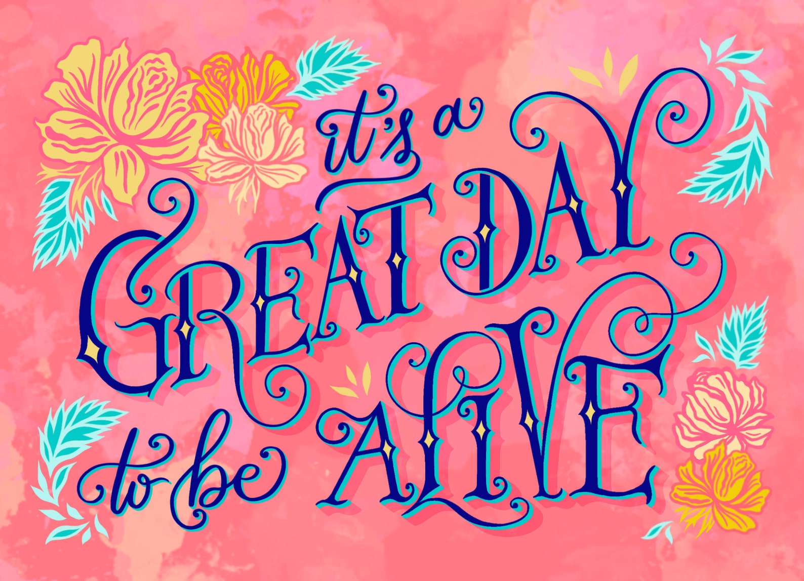 It's a GREAT Day to Be ALIVE Greeting Card, Folky, Romantic, Girlfriend ...