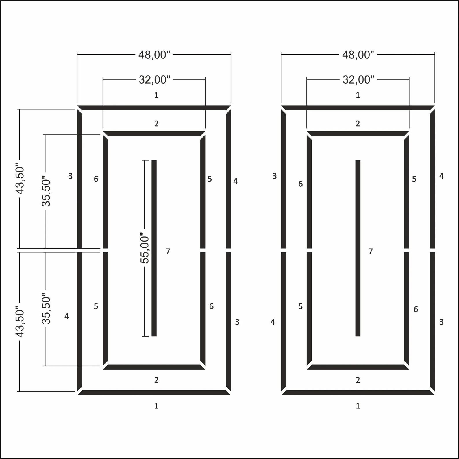 Modern Design Wall Molding Kit Ready to Assemble 2 Nested Frames Pre ...