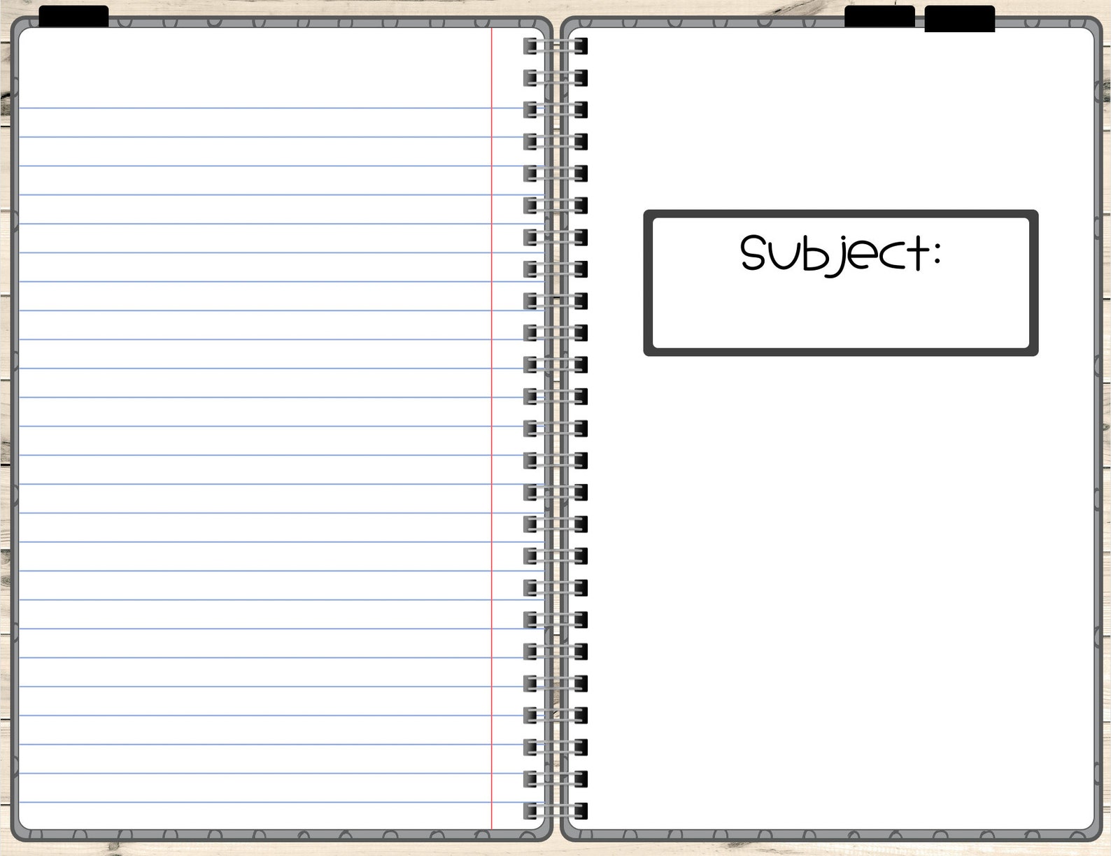 Digital 3 Subject Notebook - Etsy