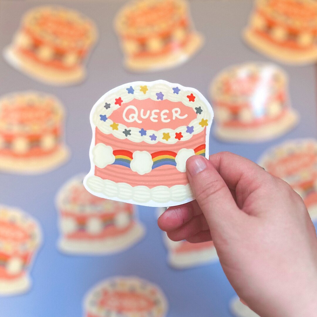 Queer Cake Sticker // LGBTQ Sticker - Etsy