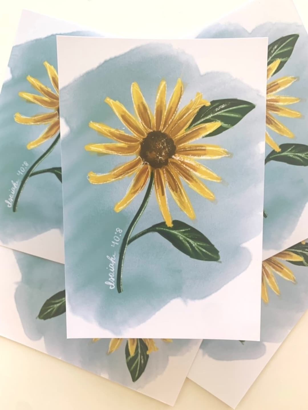 Sunflower Isaiah 40:8 Christian Print Artwork - Etsy