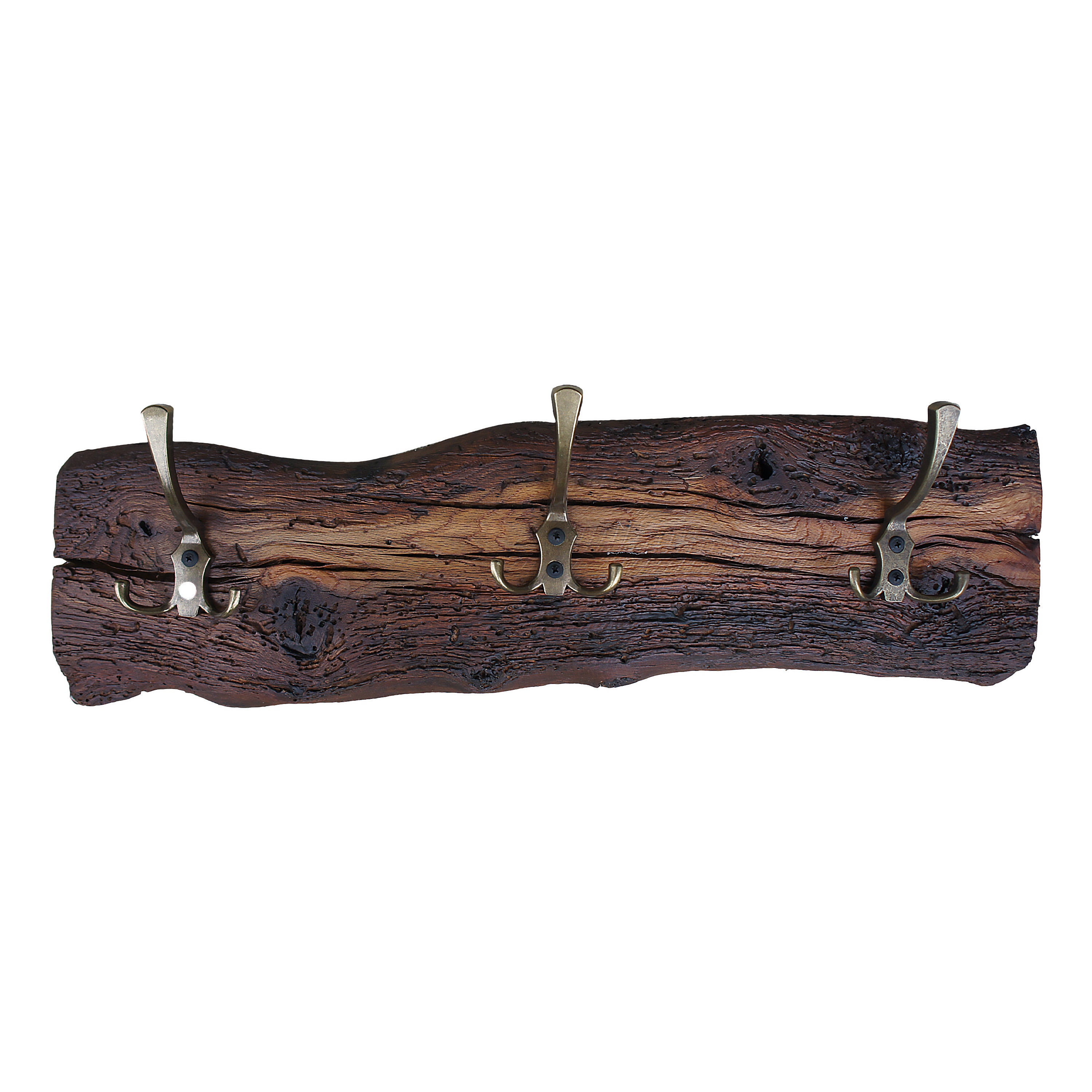 Live-edge Reclaimed Oak Wall Mounted Coat Rack Hanger With 3 - Etsy