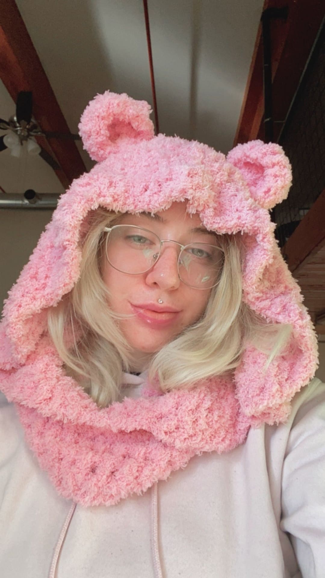 Handmade Fuzzy Bear Hood Scarf - Etsy
