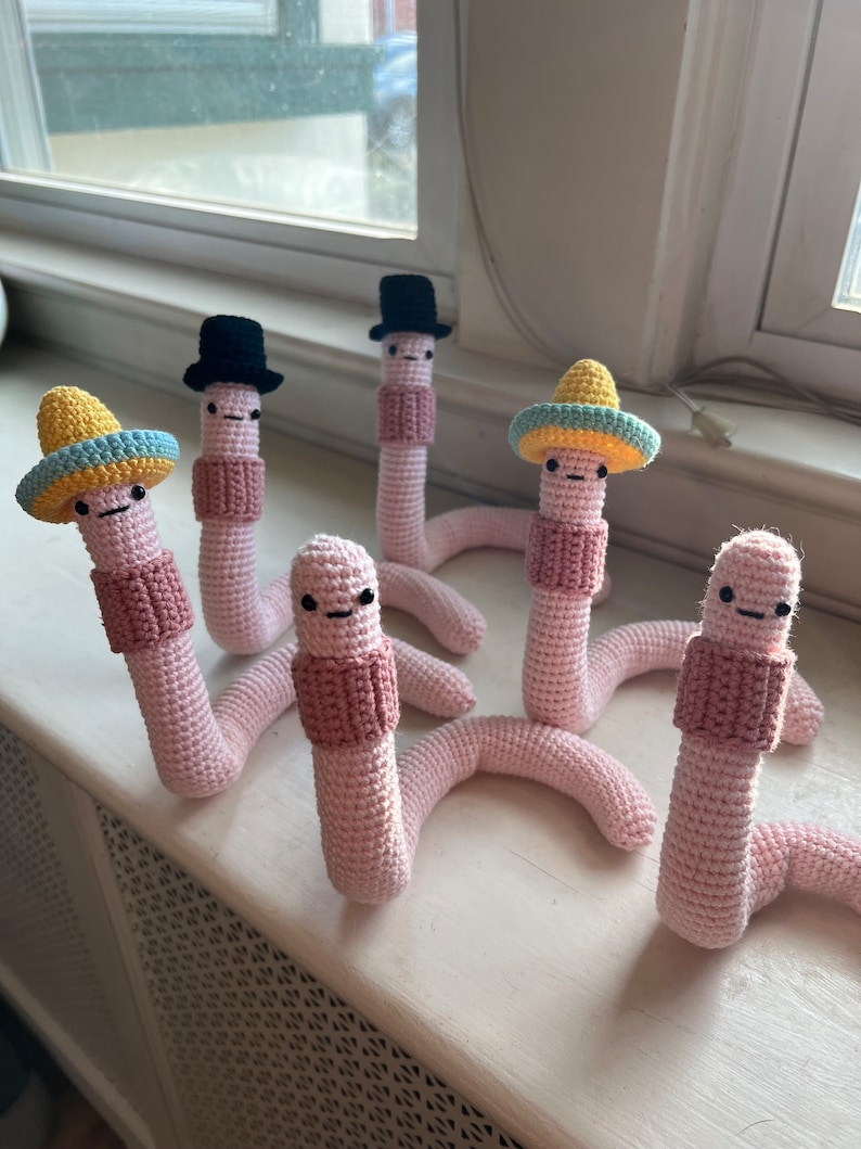 Shelby the Worm: Bendable Crochet Worm Toy - Etsy