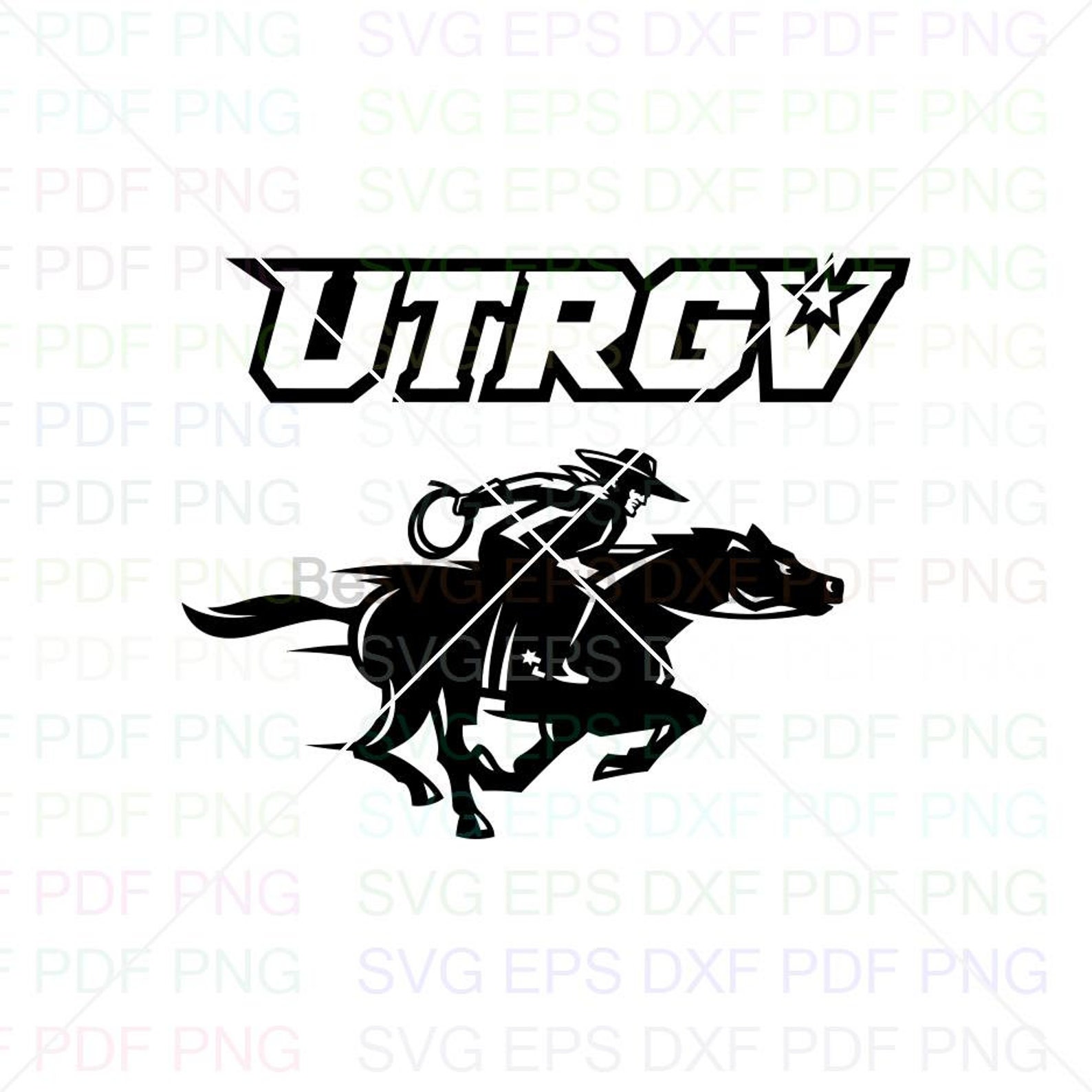 UTRGV Vaqueros Svg Dxf Eps Pdf Png Cricut Cutting file | Etsy