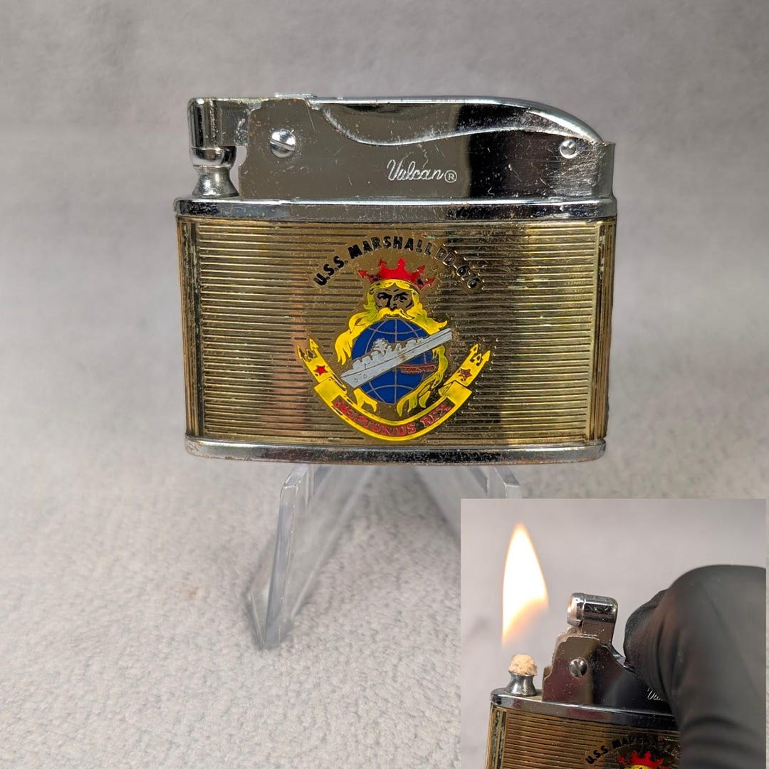 1960s USS Marshall Souvenir - US Navy DD 676 Fletcher Class Destroyer ...