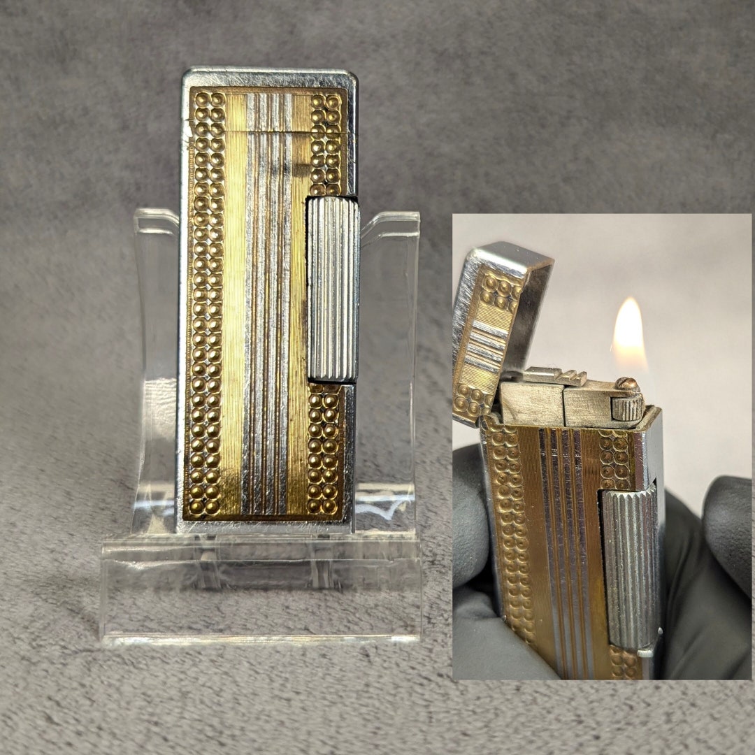 Vintage Dunhill Rollalite Style Lighter Intricate Engine Turned Pattern ...