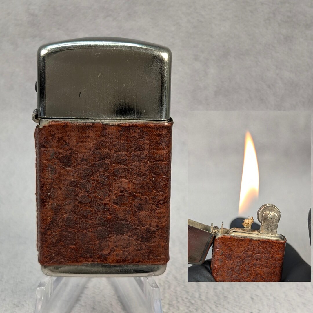 Vintage Champ Trimlite Lighter - Flip Top Lighter - Faux Snakeskin ...