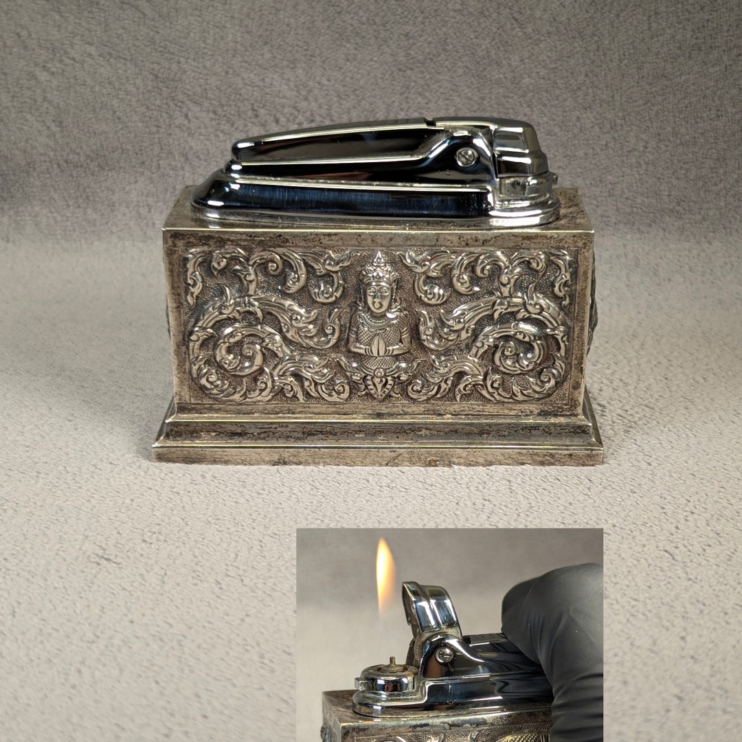 RARE Sterling Silver Ronson Varaflame Table Lighter - Made in Thailand ...