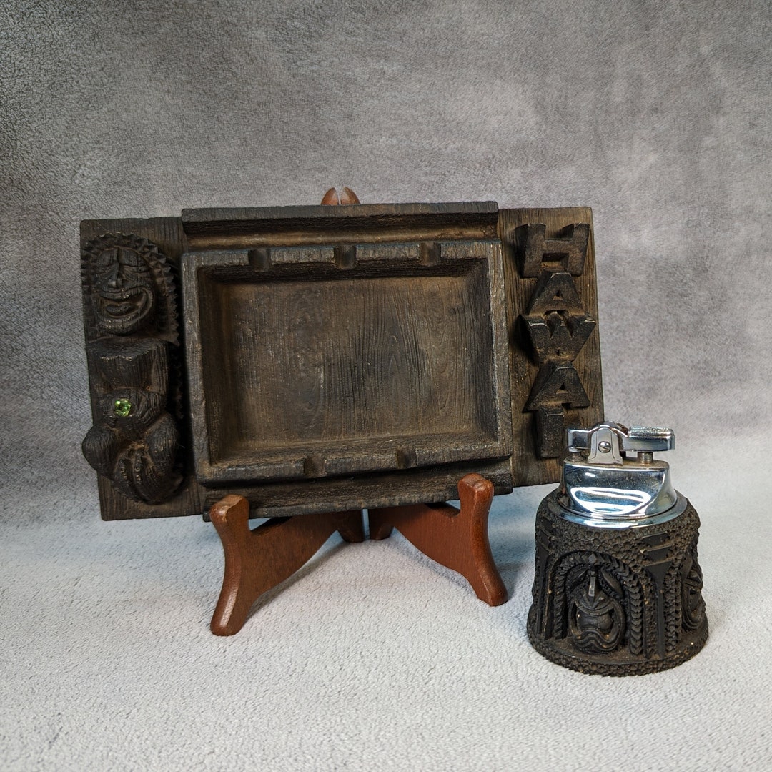 Vintage Coco Joes Smoking Set - Matching Tiki Lighter and Ashtray ...