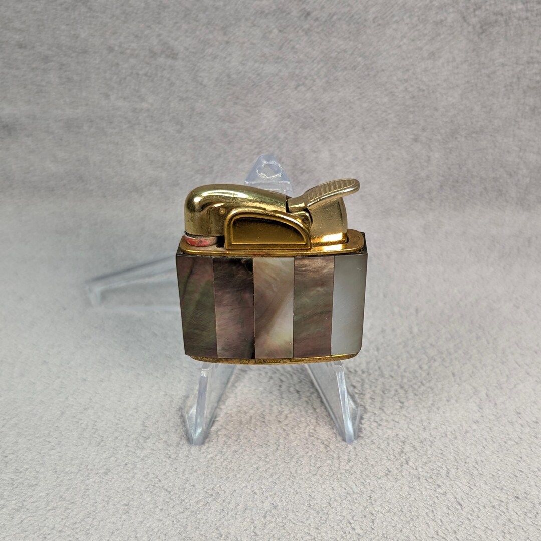 Vintage Evans Abalone Lighter - Gold With Abalone Mother of Pearl Case ...