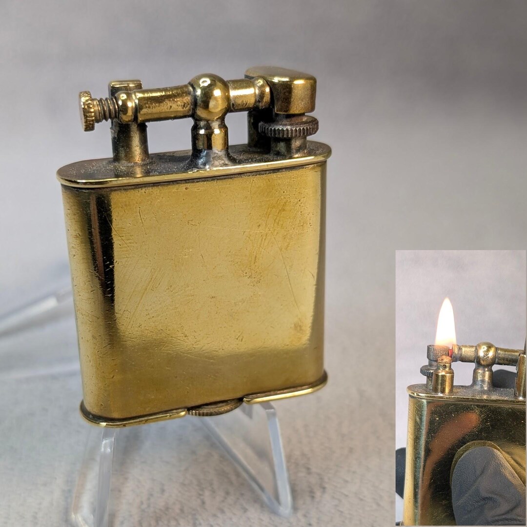 Rare Golden Wheel Lift Arm Lighter - Quadruple Green Gold Plated - Art ...