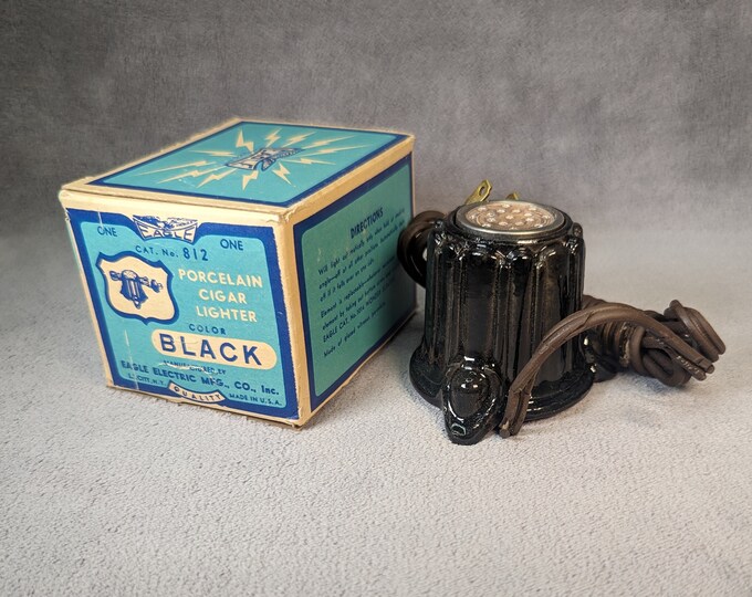 Antique Porcelain Table Lighter - Art Deco Eagle Electric Cigar Lighter ...