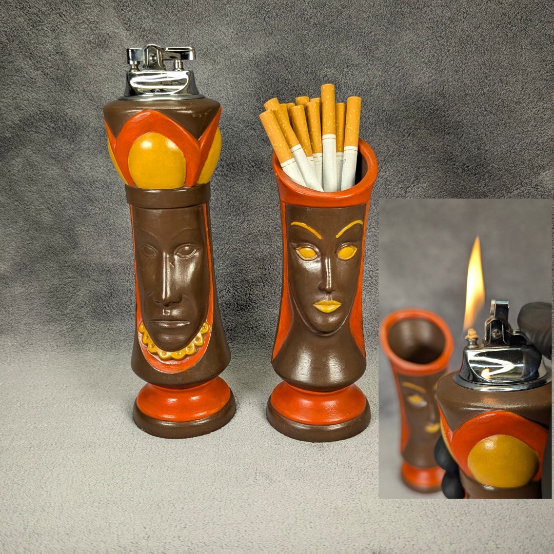 Midcentury Modern Monarchs Smoking Set - King and Queen - Chess Theme ...