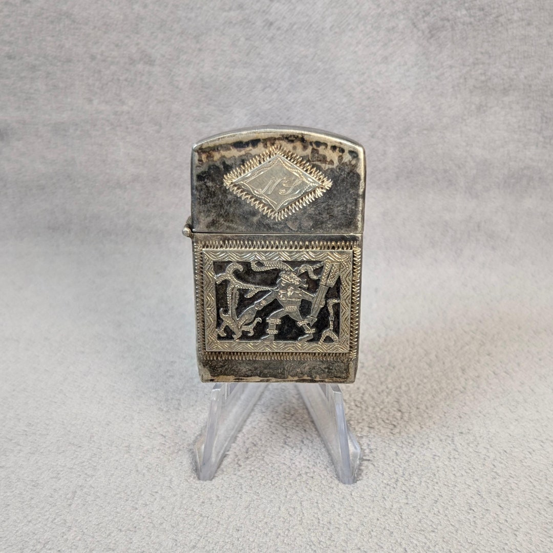 Guatemalan Sterling Silver Flip Top Lighter - Mayan Gods, Warriors ...