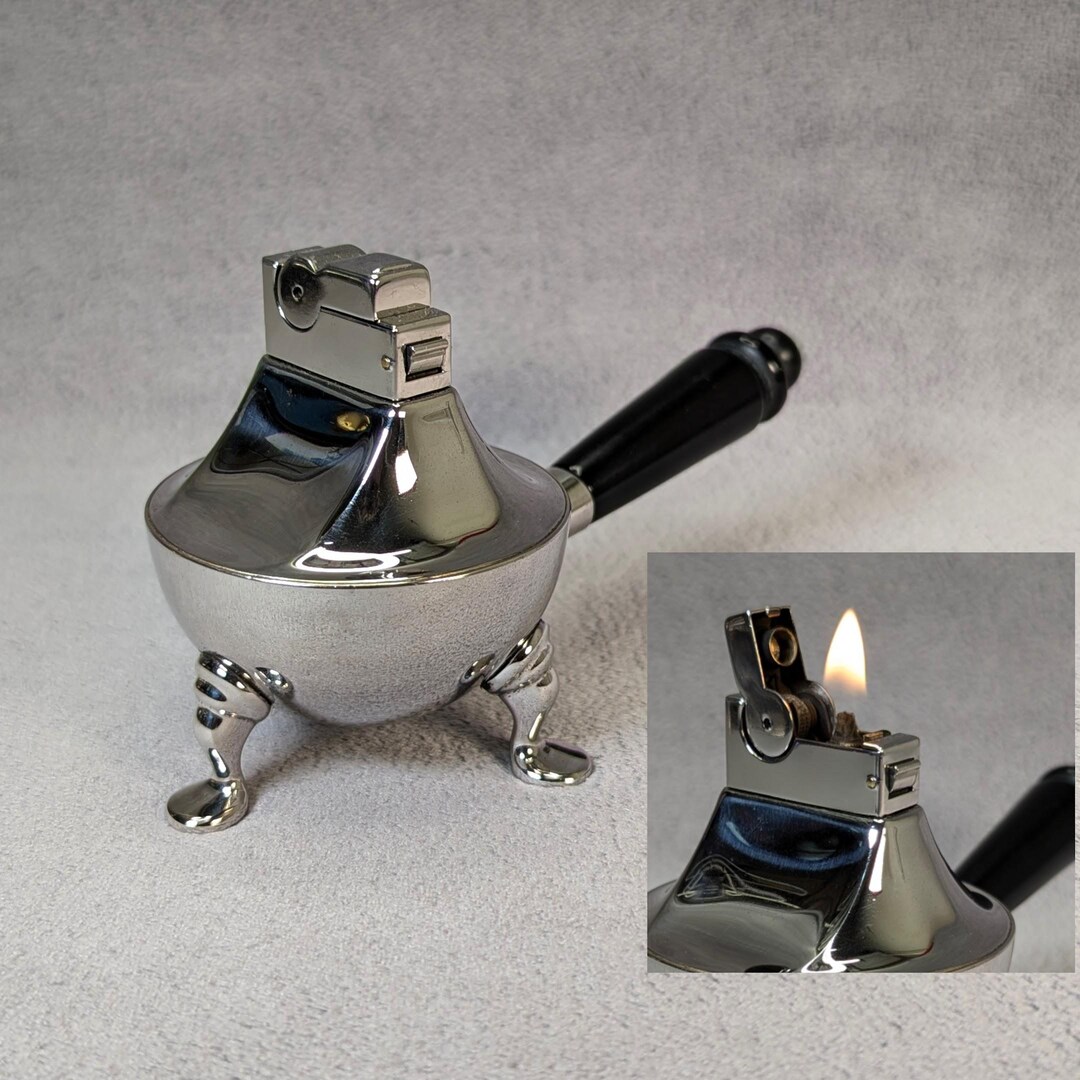 ASR Ascot Heritage Semi-automatic Table Lighter - Rhodium Plated Mirror ...